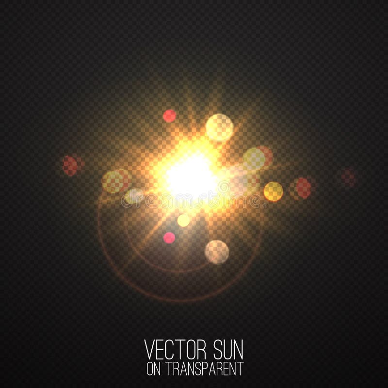 Vector Realistic Sun on Transparent . Stock Vector - Illustration of ...