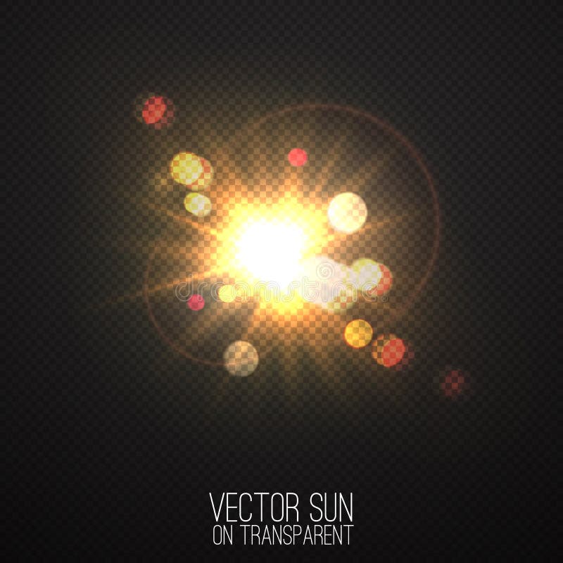 Vector Realistic Sun on Transparent . Stock Vector - Illustration of ...