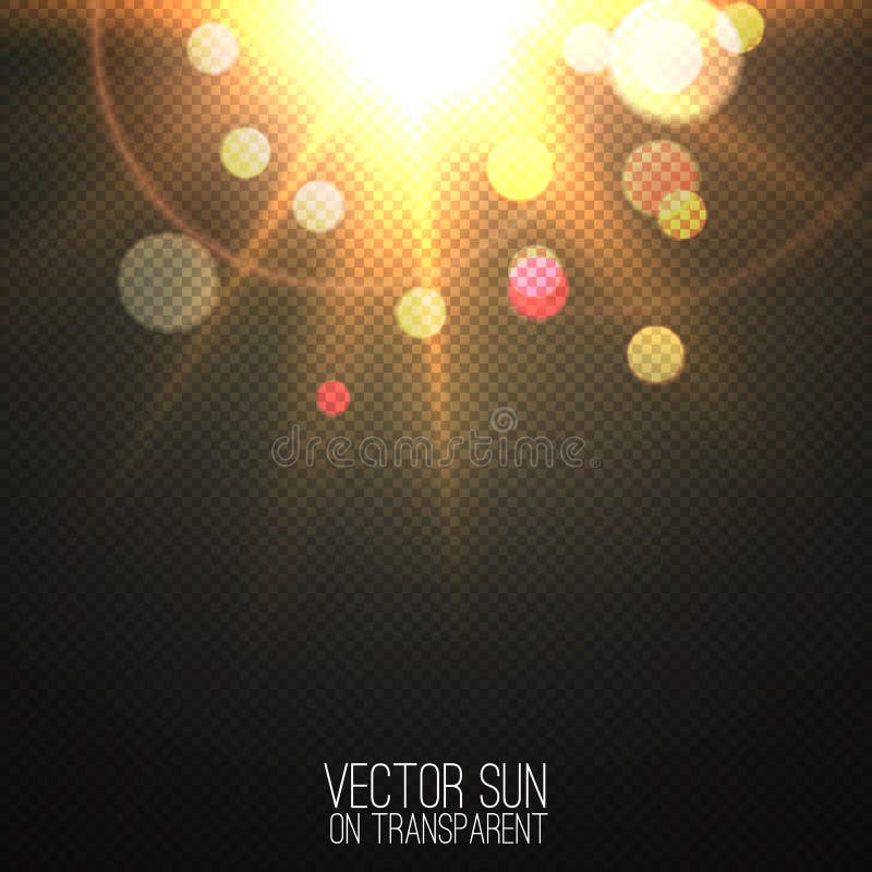 Vector Realistic Sun on Transparent . Stock Vector - Illustration of ...