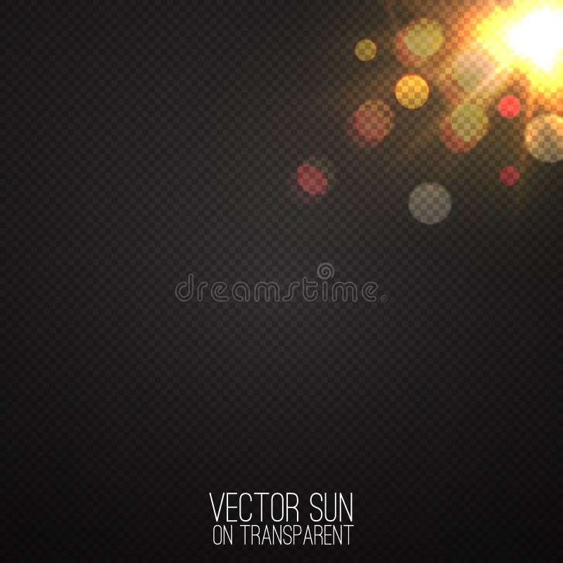 Vector Realistic Sun on Transparent . Stock Vector - Illustration of ...