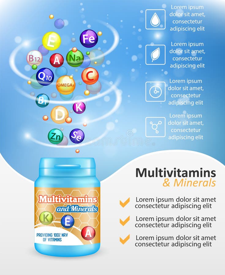 Multivitamin Complex Ad Vector Design Template Stock Vector ...