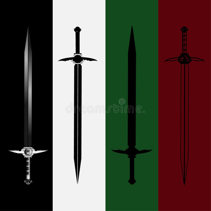 Set Of Sword Military Sword Ancient Weapon Design Weapon Silhouette