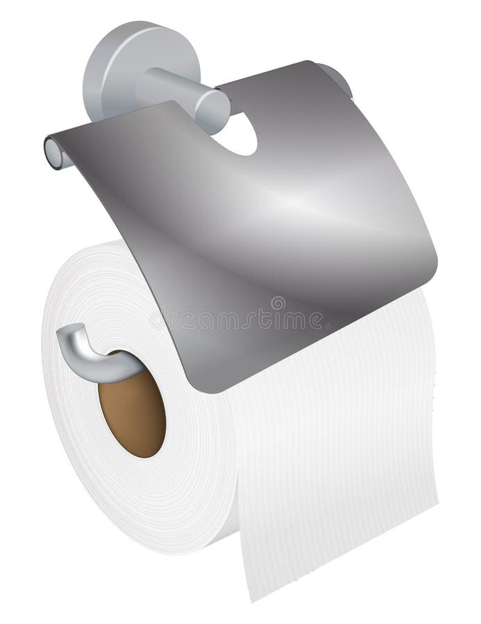 Vector Realistic Toilet Paper Roll Holder Stock Vector Illustration