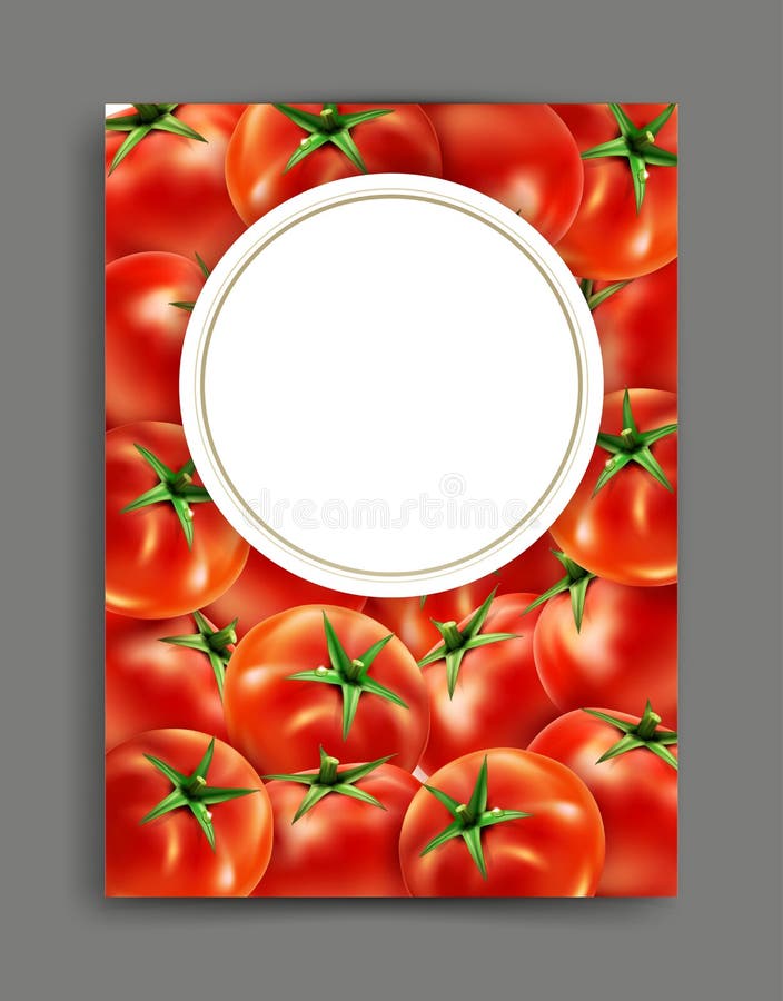 Vector with Realistic Tomatoes Isolated with Frame Stock Vector ...