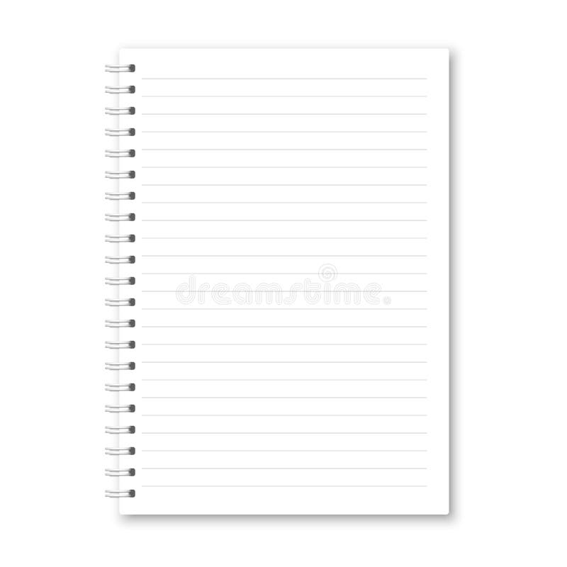 Vector Realistic Vertical Opened Notebook. Stock Vector - Illustration ...