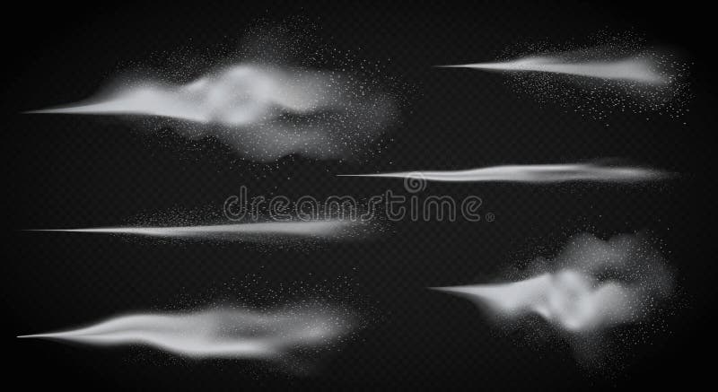 Air Water Spray. Realistic Mist Steam and Cloud of Atomizer. Aerosol ...