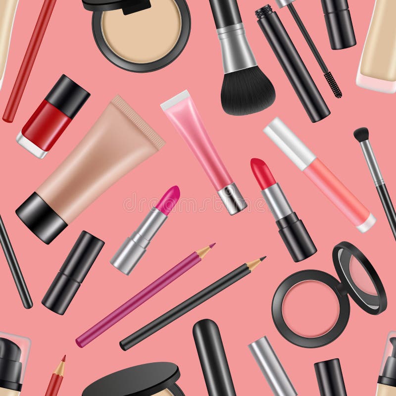 Vector Realistische Make-upelemente Muster Oder Hintergrundillustration ...