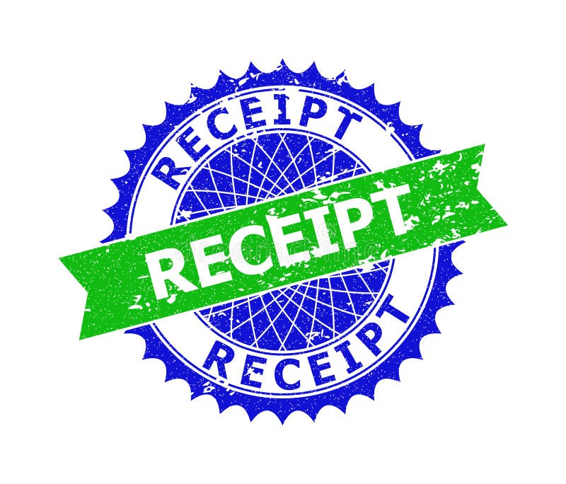 RECEIPT Bicolor Rosette Scratched Seal Stock Illustration ...