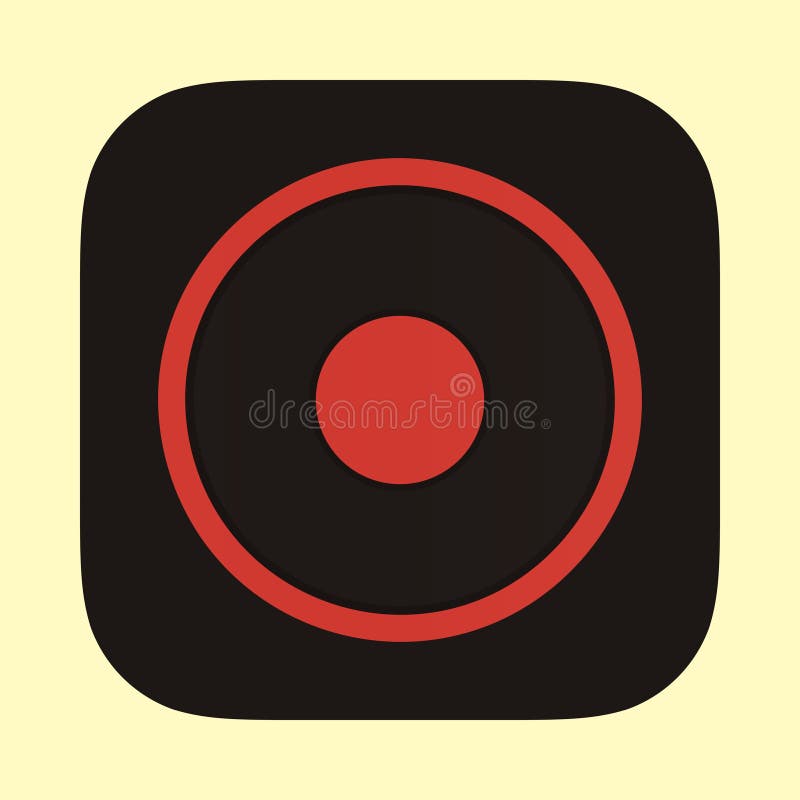 Vector record app icon stock vector. Illustration of black - 348840853