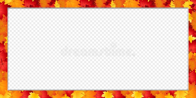 Vector Rectangle Border Banner with Fallen Autumn Maple Leaves Isolated ...