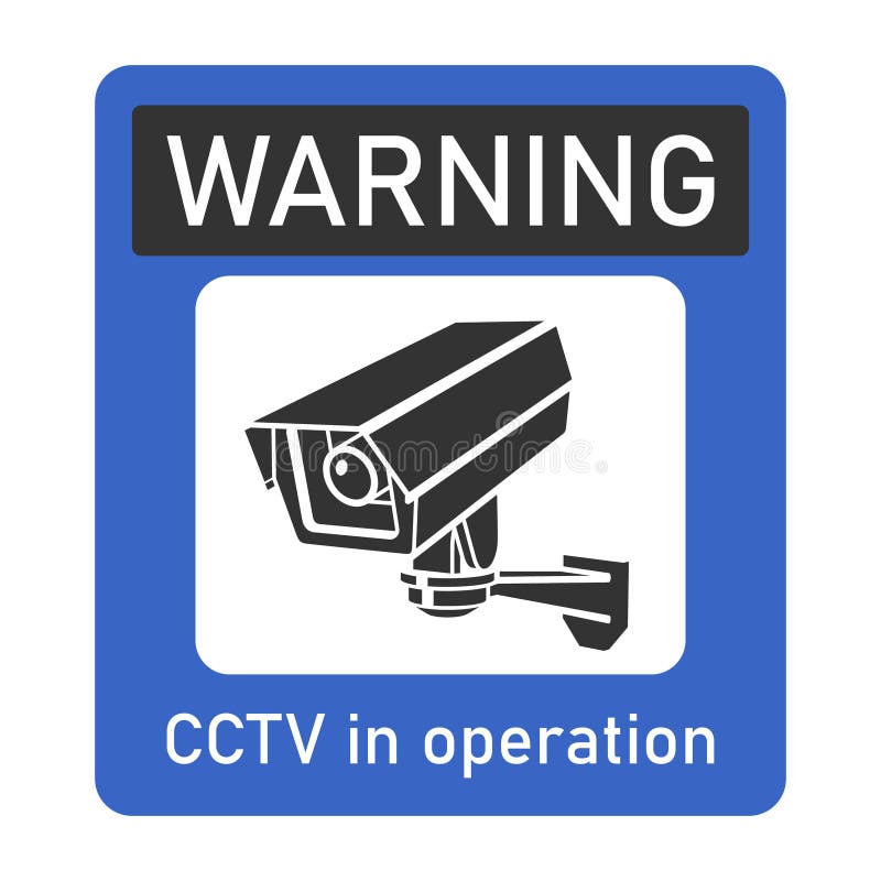 Rectangle Sign of CCTV Camera and Video Surveillance Stock Vector ...
