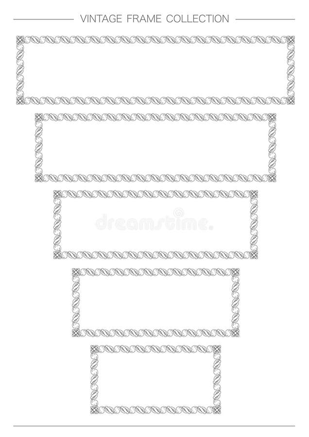 Vector Rectangular Decorative Vintage Frame Set Isolated on a White ... Vector Rectangular Decorative Vintage Frame Set Isolated on a White ...