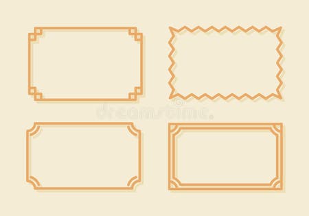 Vector Rectangular Frame Border Set Stock Vector - Illustration of badge, curve: 378739522