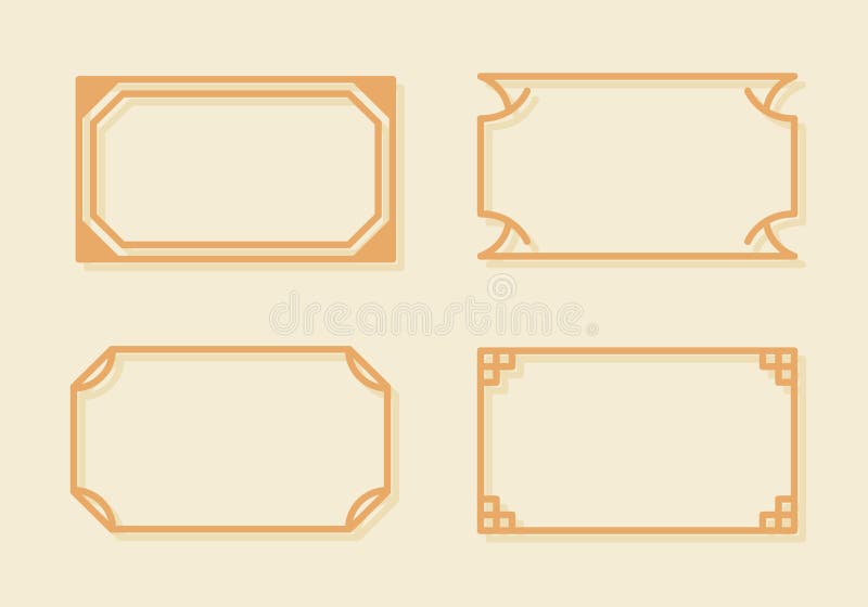 Vector Rectangular Frame Border Set Stock Vector - Illustration of badge, curve: 378739522