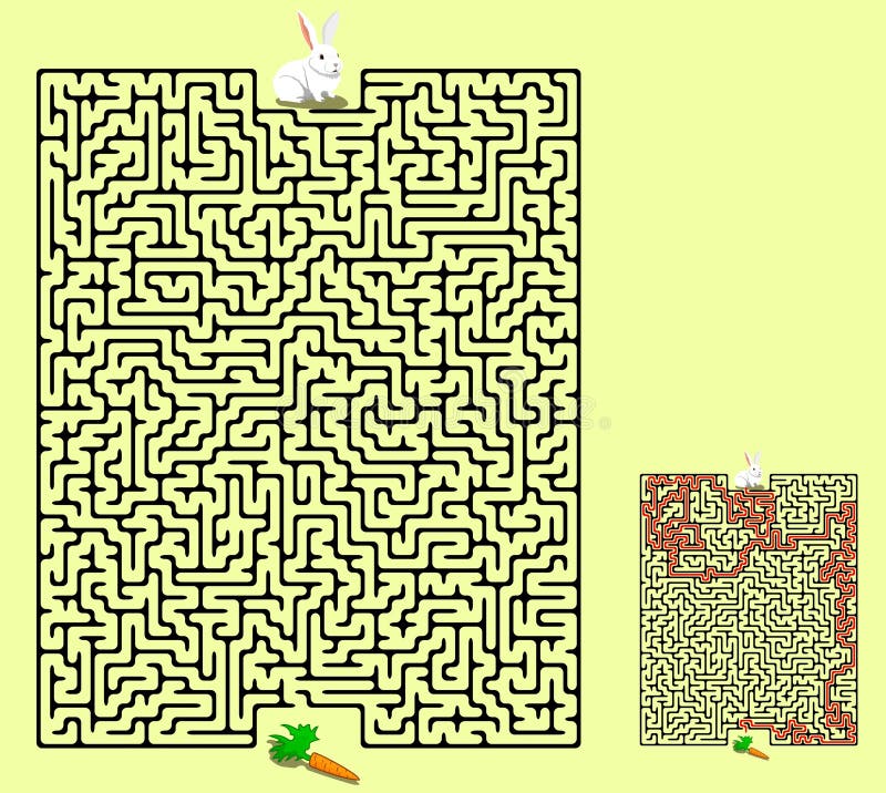 Vector Rectangular Labyrinth with Entry and Exit. Difficulty Level ...