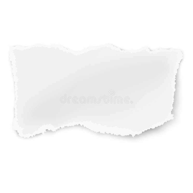 Vector Rectangular Square Ragged Paper Fragment with Soft Shadow ...