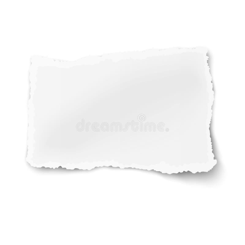 Vector Rectangular Square Ragged Paper Fragment with Soft Shadow ...