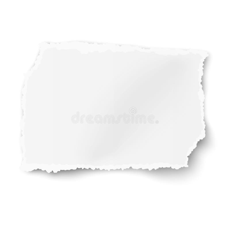 Vector Rectangular Square Ragged Paper Fragment with Soft Shadow ...
