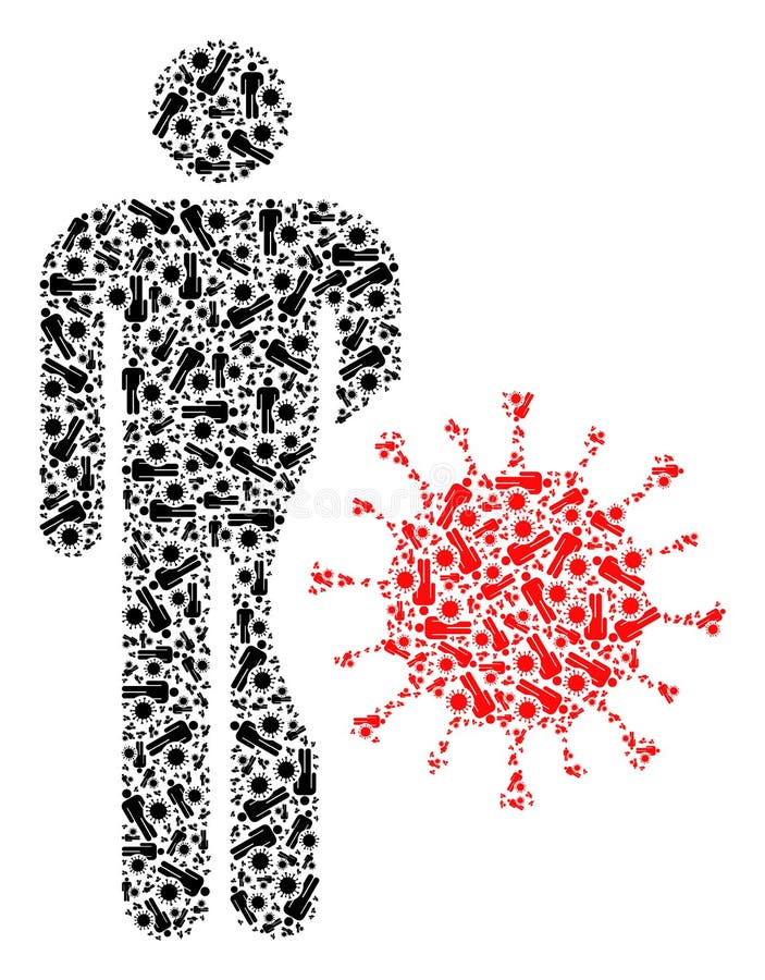 Recursion Infected Man Icon Collage Stock Vector Illustration Of