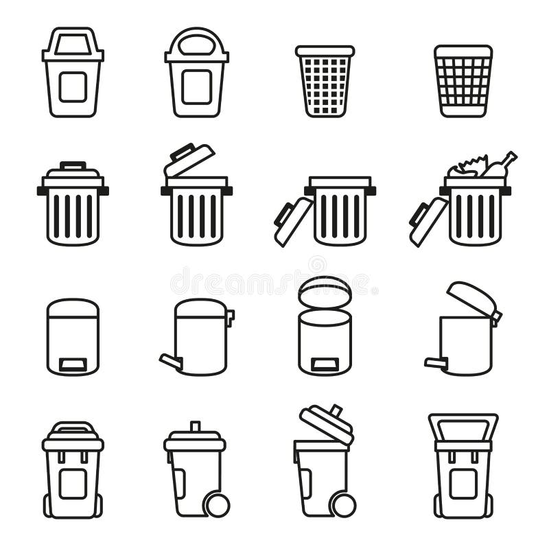 Garbage Icons Detailed Vector Set Stock Vector - Illustration of ... Garbage Icons Detailed Vector Set Stock Vector - Illustration of ...