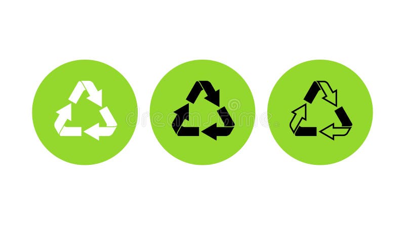 Vector Recycle Symbol Set. Isolated Icon Eco, Waste. Flat Logo,sign ...