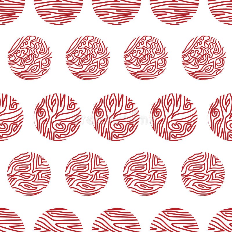 Vector Red Abstract Circles on White Seamless Repeat Pattern Stock ...
