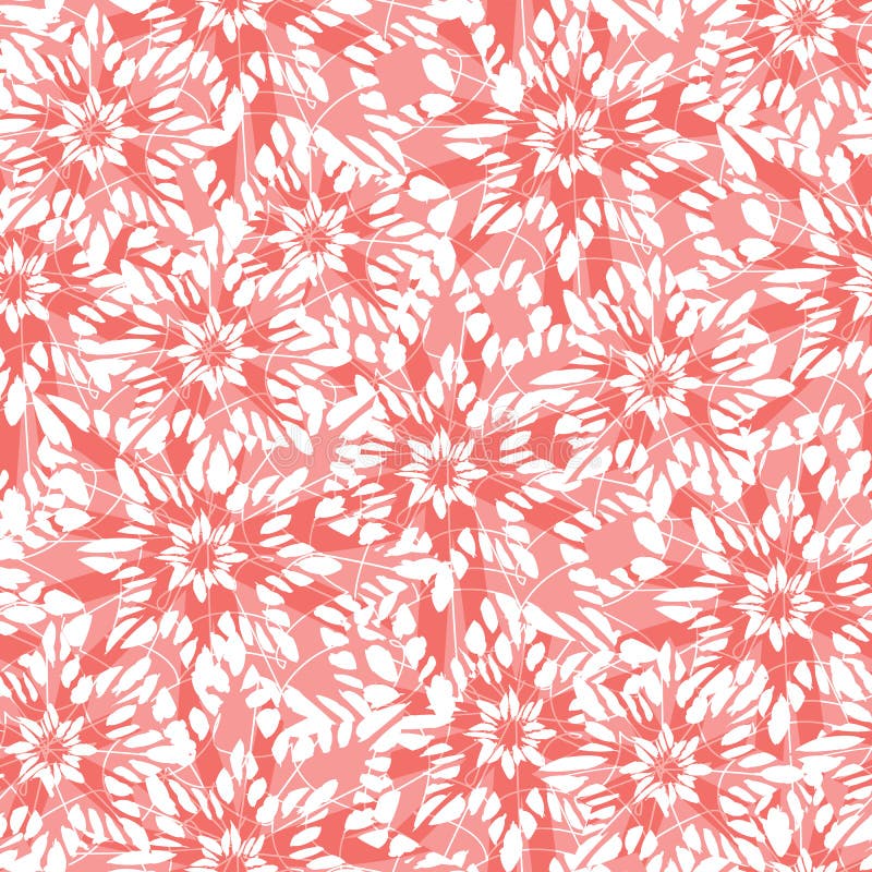 Vector Red Abstract Snowflake Stars Overlapped Texture Seamless ...