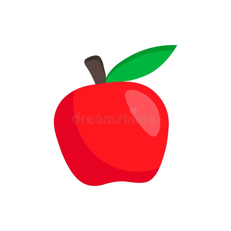 Red Apple Vector Outline Icon. Modern Minimal Flat Design Style ...