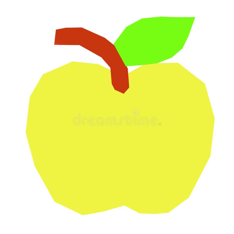 Vector Red Apple with Leaf stock illustration. Illustration of harvest ...