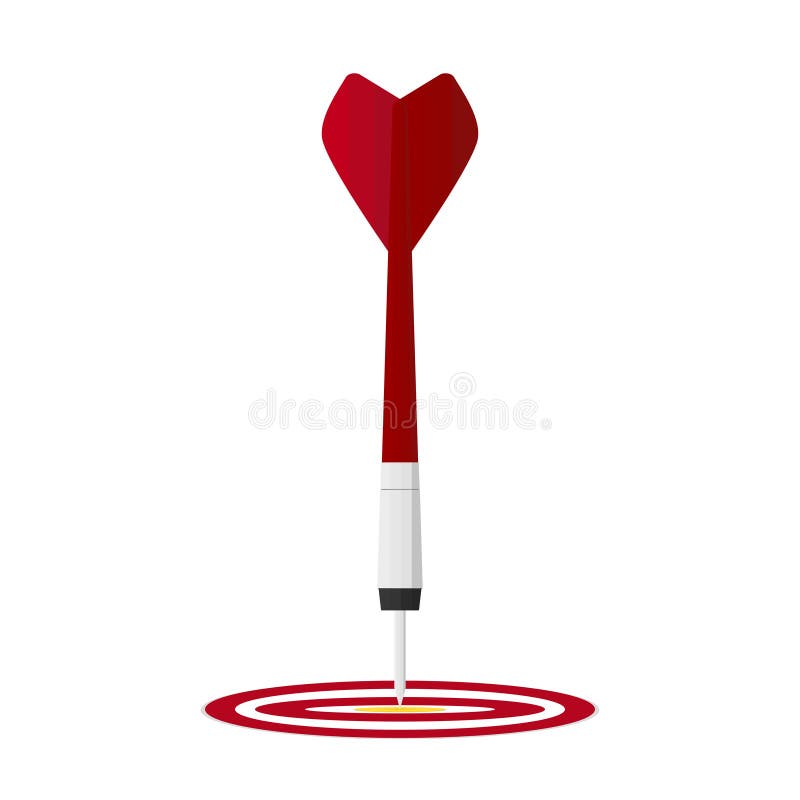 Vector of a Red Arrow Over Center Target Stock Vector - Illustration of ...