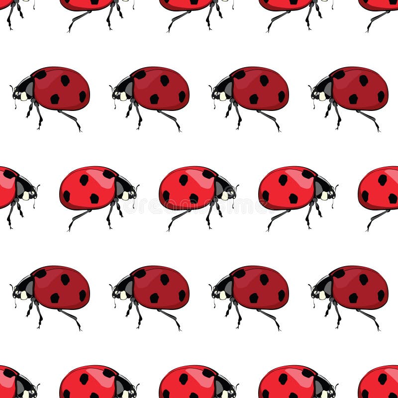 Vector Red Black Ladybird Stripes Seamless Pattern Stock Vector ...