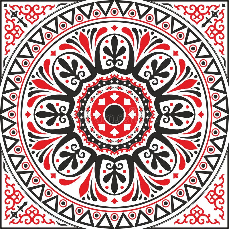 Vector Red and Black Square Classical Ornament of Ancient Greece and ...