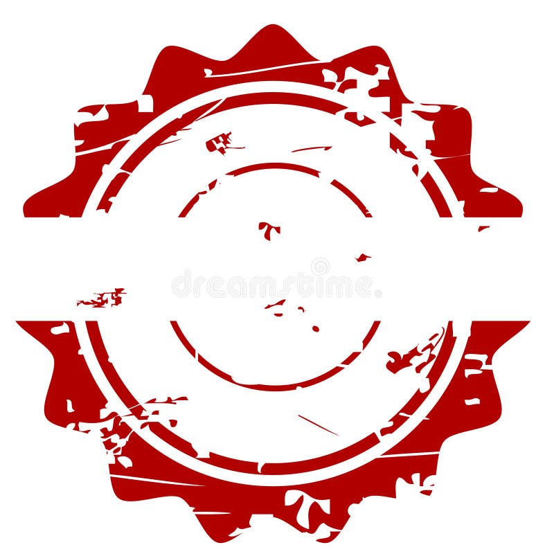 Simple Vector Red Blank Circle Rubber Stamp Effect, Isolated on White ...