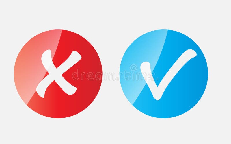 Vector Red and Blue Check Mark Icons Stock Vector - Illustration of ...
