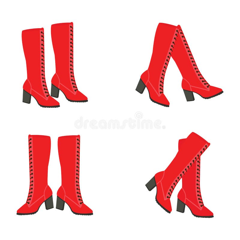 Vector red boots stock vector. Illustration of glamour - 109530834