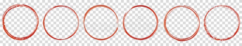 Red Brush Round Frame. Vector Design Element on Transparent Background ...