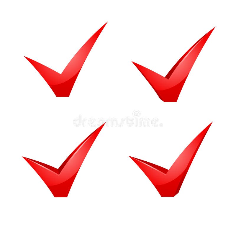 Vector red check mark. stock vector. Illustration of positive - 74682876