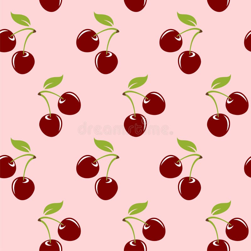 Cherry Seamless Pattern stock vector. Illustration of vector - 32673020