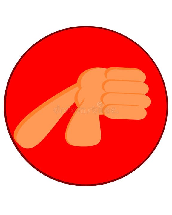 Vector of a Red Circular Icon with Thumbs Down Symbol, Representing an ...