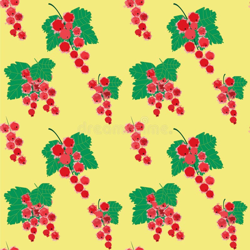 Vector Red Currant Background in Blurred Style, Seamless Pattern Stock ...