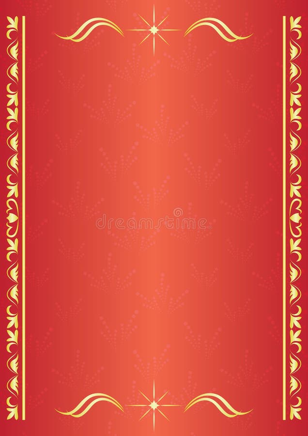 Vector Red Decorative Card with Tracery Stock Vector - Illustration of ...