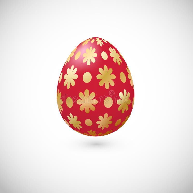 Vector Isolated Red Easter Egg Icon with Pattern. Stock Vector ...