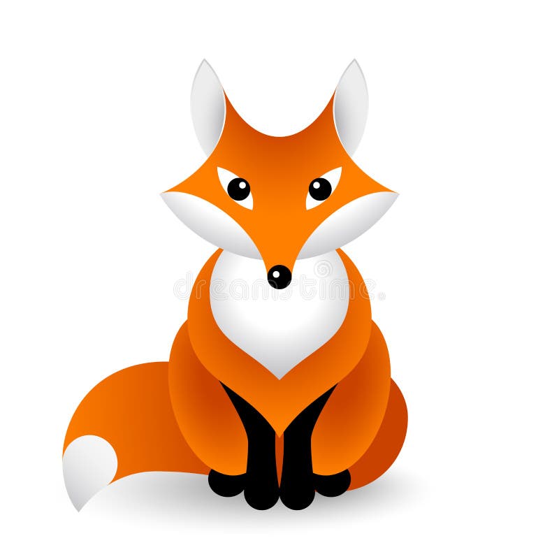 Vector Red Fox in Front View Stock Vector - Illustration of symbol ...
