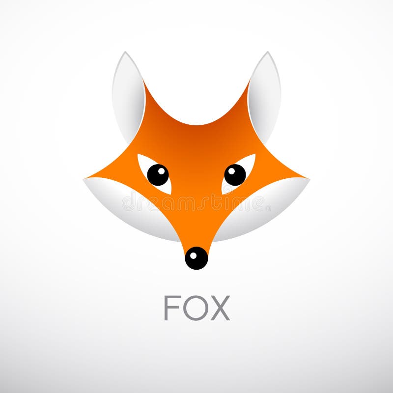 Vector Red Fox Head in Front View Stock Vector - Illustration of ...