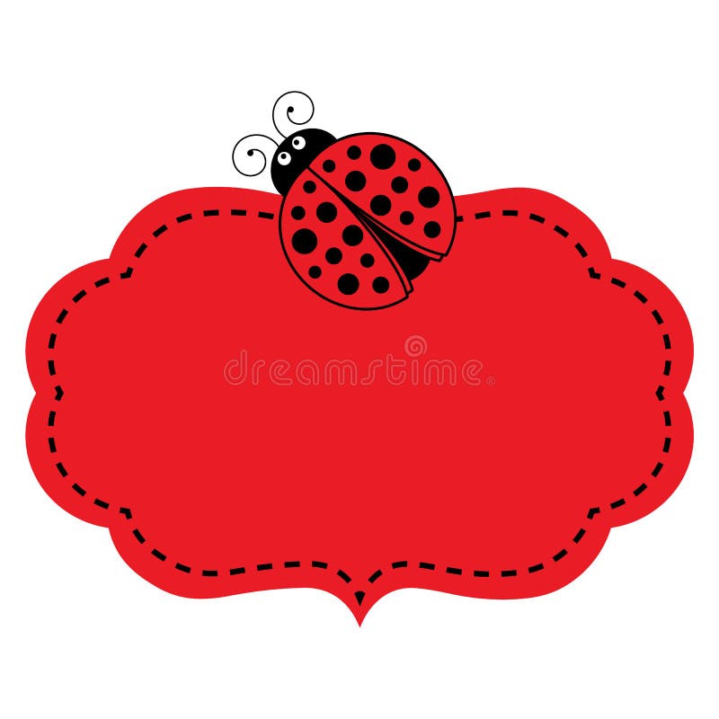 Vector Red Frame with Ladybug Image. Stock Vector - Illustration of ...