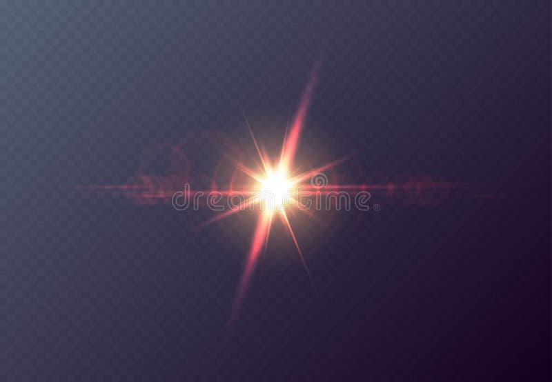 Vector Red Front Sun Lens Flare Transparent Special Light Effect ...
