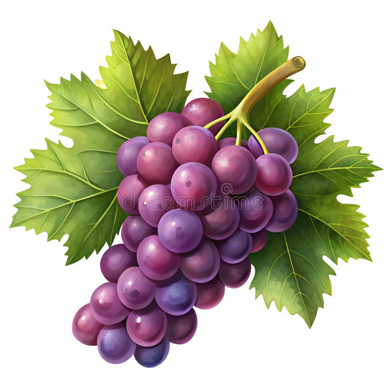 Vector red grapes isolated stock illustration. Illustration of ...