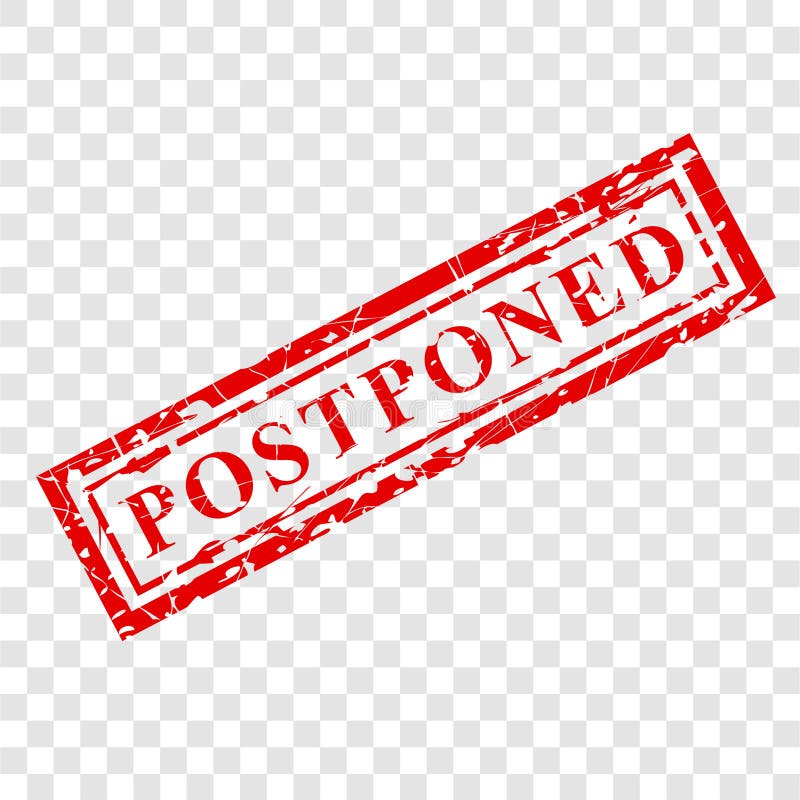 Postponed stamp stock vector. Illustration of isolated - 184217745