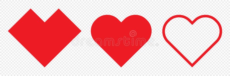 Vector red heart icon set stock illustration. Illustration of emotion ...