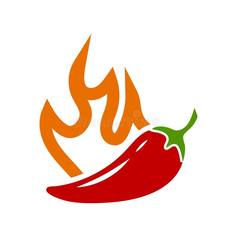 Vector Red Hot Chili Pepper with Flame Sticker Stock Vector ...